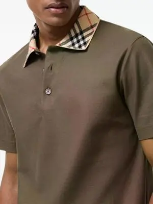 Burberry Classic-fit Check-collar Cotton Polo Shirt