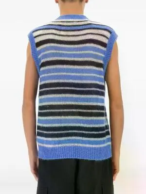 Marni Striped V-neck Knitted Vest