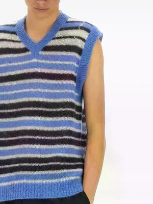 Marni Striped V-neck Knitted Vest