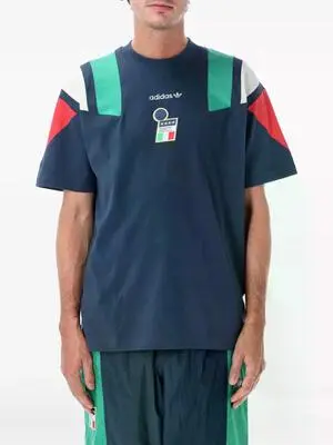 Adidas Italy Eqt Colour-block Logo-print T-shirt