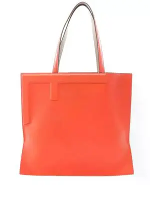 Fendi 2010-2026 Medium Bicolor Smooth Calfskin Flip Tote Bag - Red