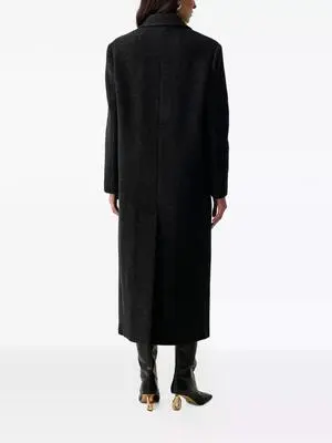 Pinko Long Double-breasted Coat In Wool-blend Fabric