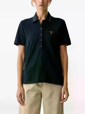AERONAUTICA MILITARE Logo-embroidered Piqué Polo Shirt - Blue