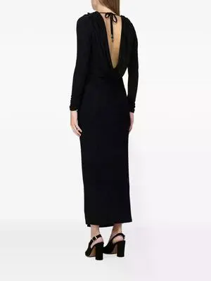 HANITA Gathered Open-back Maxi Dress