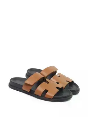 Hermès Chypre Touch-strap Sandals - Brown