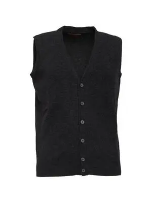 FILIPPO DE LAURENTIIS Button-up V-neck Vest - Grey