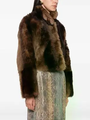 Nour Hammour Cropped Shearling Jacket