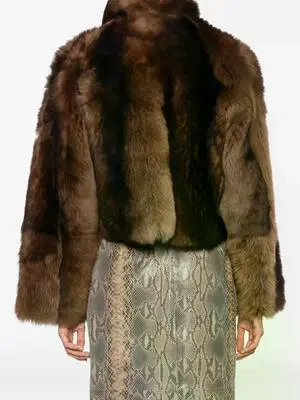 Nour Hammour Cropped Shearling Jacket