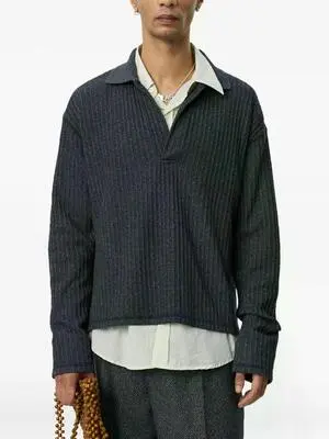 MFPEN Ribbed-knit Bouclé Polo Shirt