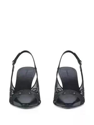 Givenchy G Cube Slingbacks In Monogram 72 Mesh With Lurex