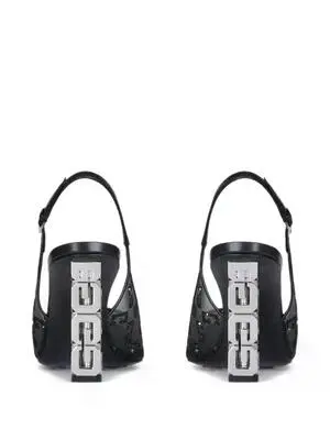 Givenchy G Cube Slingbacks In Monogram 72 Mesh With Lurex