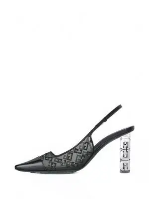 Givenchy G Cube Slingbacks In Monogram 72 Mesh With Lurex