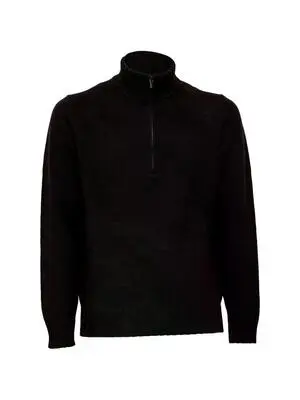 FILIPPO DE LAURENTIIS Half-zip Merino-wool Sweater - Brown