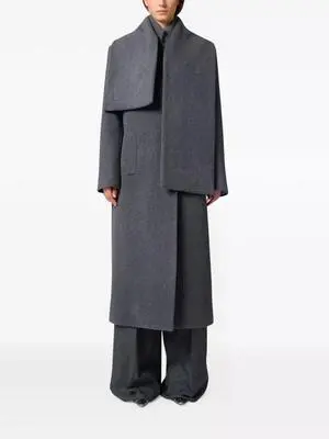 MSGM Scarf-detail Double-breasted Coat