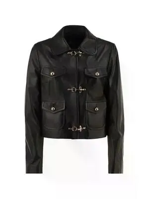 FAY Hook-fastening Leather Jacket