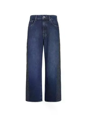 7 For All Mankind Stud-embellished Stovepipe Jeans