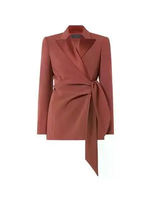 Max Mara Satin-lapel Belted Blazer