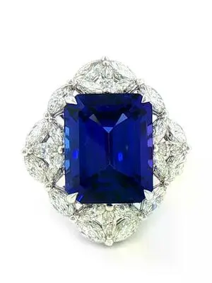 HYT JEWELRY Tanzanite And Diamond Ring - Silver