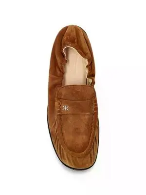 Kenzo Citygram Ruched Leather Loafers - Brown