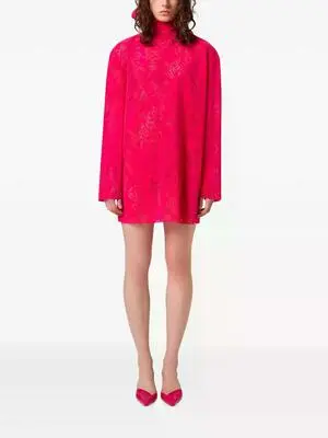 MSGM Lace-patterned Bow-detail Mini Dress