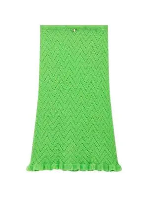 MSGM Chevron-knit Midi Skirt