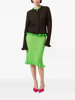 MSGM Chevron-knit Midi Skirt