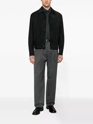 LOW BRAND Fold Pleated Button-up Jacket