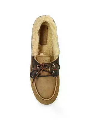 POSA Shearling-lined Leather Boat Shoes