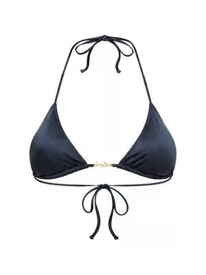 MC2 SAINT BARTH Leah Plate Logo-detail Triangle-shape Bikini Top - Grey