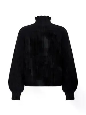 Max Mara Ruffle-trim Ribbed-knit Sweater