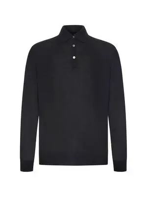 Zegna Trofeo Long-sleeve Polo Shirt - Black
