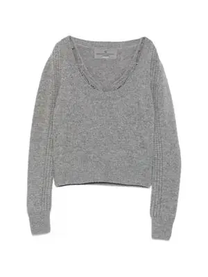Ermanno Scervino Cut-out Cashmere Sweater - Grey