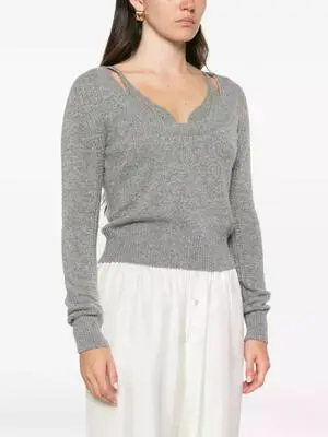 Ermanno Scervino Cut-out Cashmere Sweater - Grey