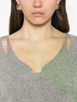 Ermanno Scervino Cut-out Cashmere Sweater - Grey