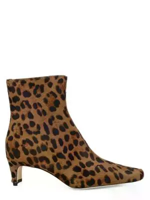 Staud Leopard-print Calf-hair Ankle Boots