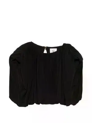 Aje Lunaria Padded-shoulder Gathered Top - Black