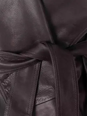 Magda Butrym Draped Belted Leather Jacket