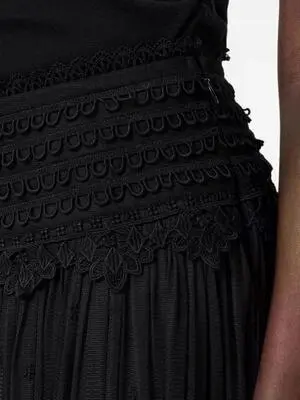 ALLSAINTS Lace-trim Embroidered-mesh Skirt