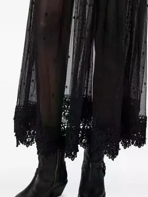 ALLSAINTS Lace-trim Embroidered-mesh Skirt