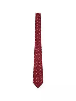 Emporio Armani Polka-dot Silk Tie - Red