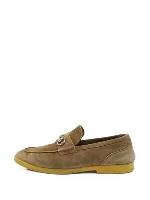 Gucci Horsebit Suede Loafers - Brown