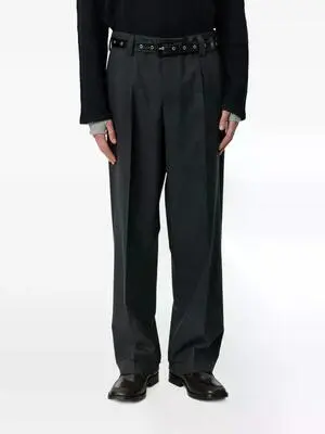 MFPEN Pleated Frayed-edge Trousers