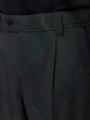 MFPEN Pleated Frayed-edge Trousers