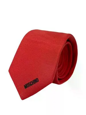 Moschino Teddy Bear Logo-print Tie - Red