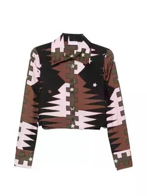 Emilio Pucci Geometric-print Cropped Shirt