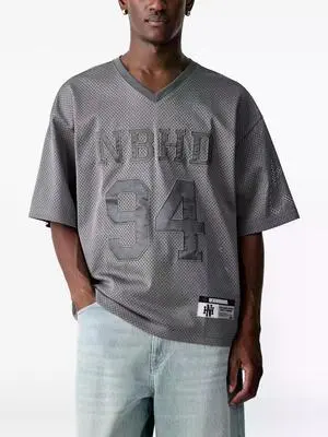 NEIGHBORHOOD Logo-patch Mesh T-shirt - Grey
