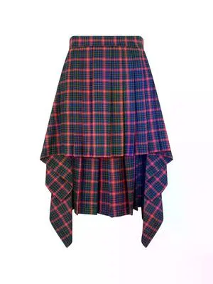 Moschino Tartan-print Asymmetric Kilt Skirt