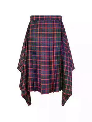 Moschino Tartan-print Asymmetric Kilt Skirt