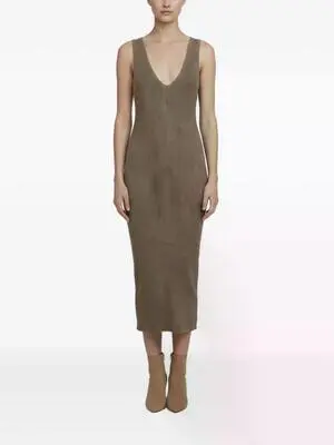 JAMES PERSE Rib-knit Sleeveless Midi Dress