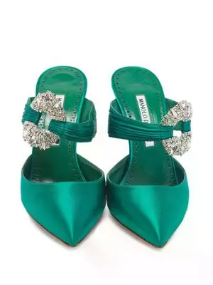 Manolo Blahnik Crystal-embellished Mules